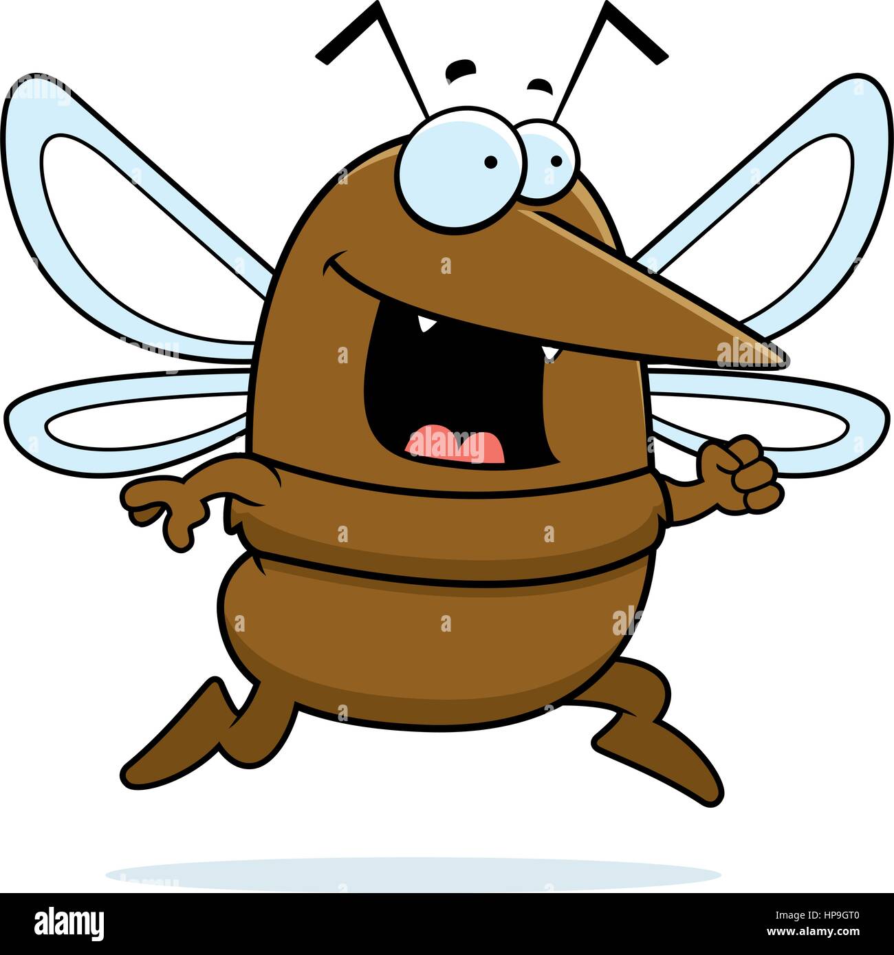 Happy cartoon mosquito running smiling hi-res stock photography and ...