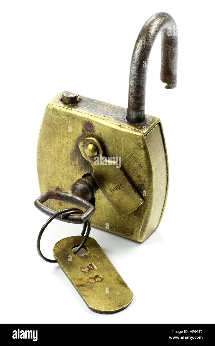 padlock isolated on white background Stock Photo - Alamy