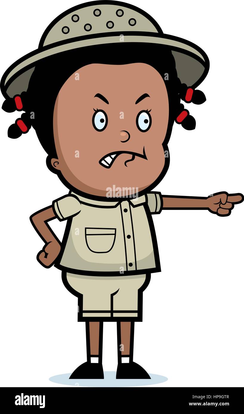 A cartoon child explorer angry and pointing Stock Vector Image & Art ...