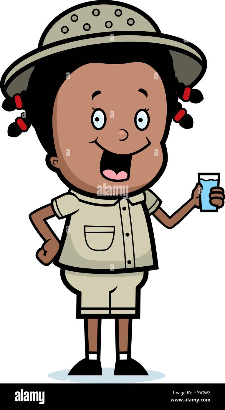 A happy cartoon explorer with a drink Stock Vector Image & Art - Alamy