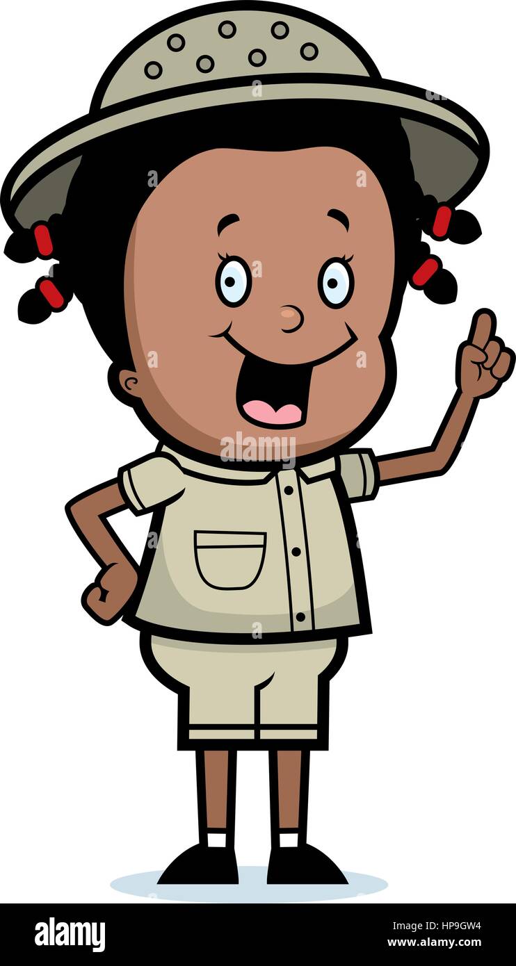 A happy cartoon explorer girl with an idea Stock Vector Image & Art - Alamy