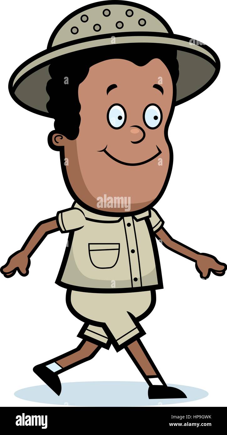 A happy cartoon child explorer walking and smiling Stock Vector Image ...