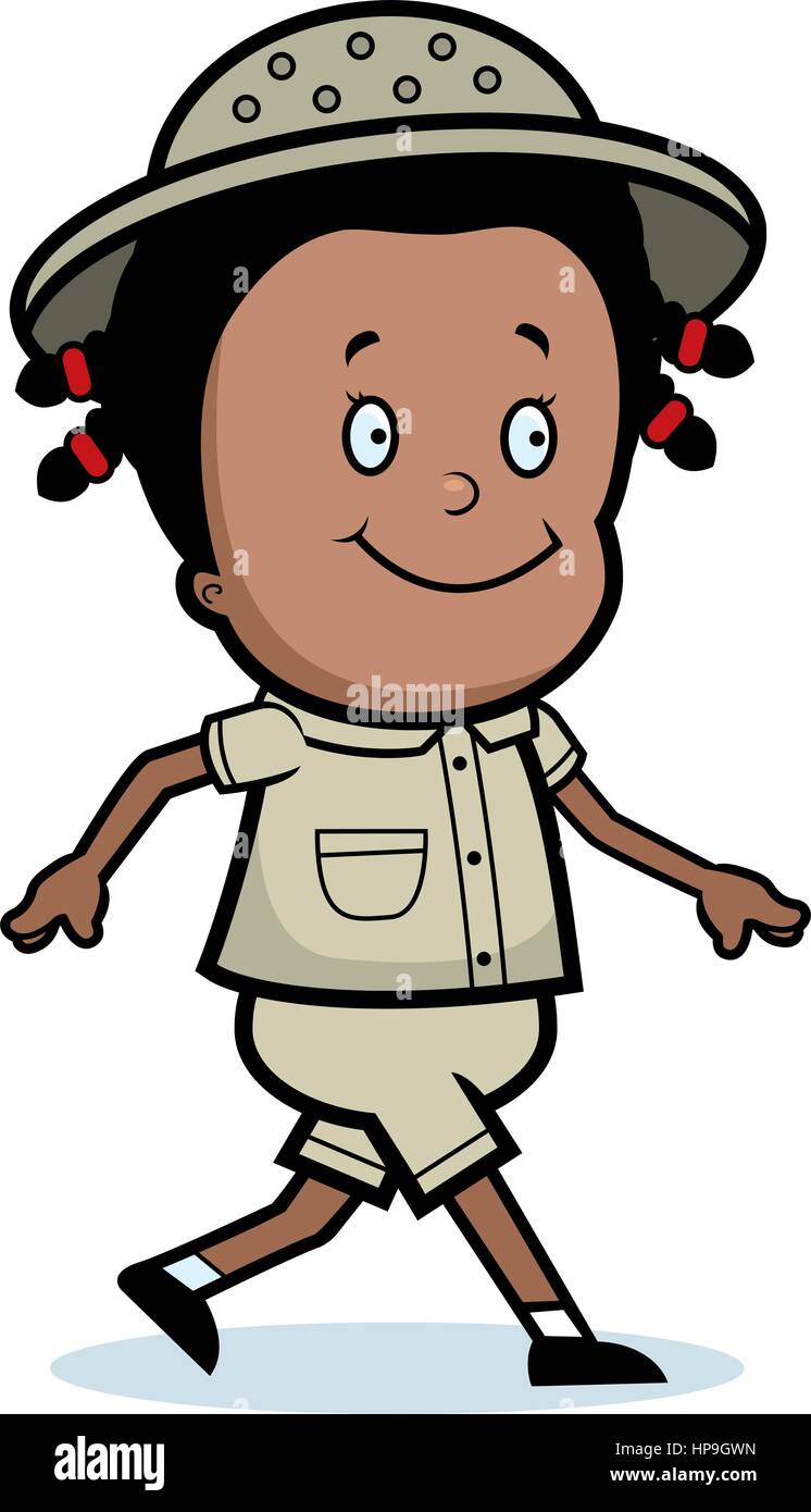 A happy cartoon child explorer walking and smiling Stock Vector Image ...