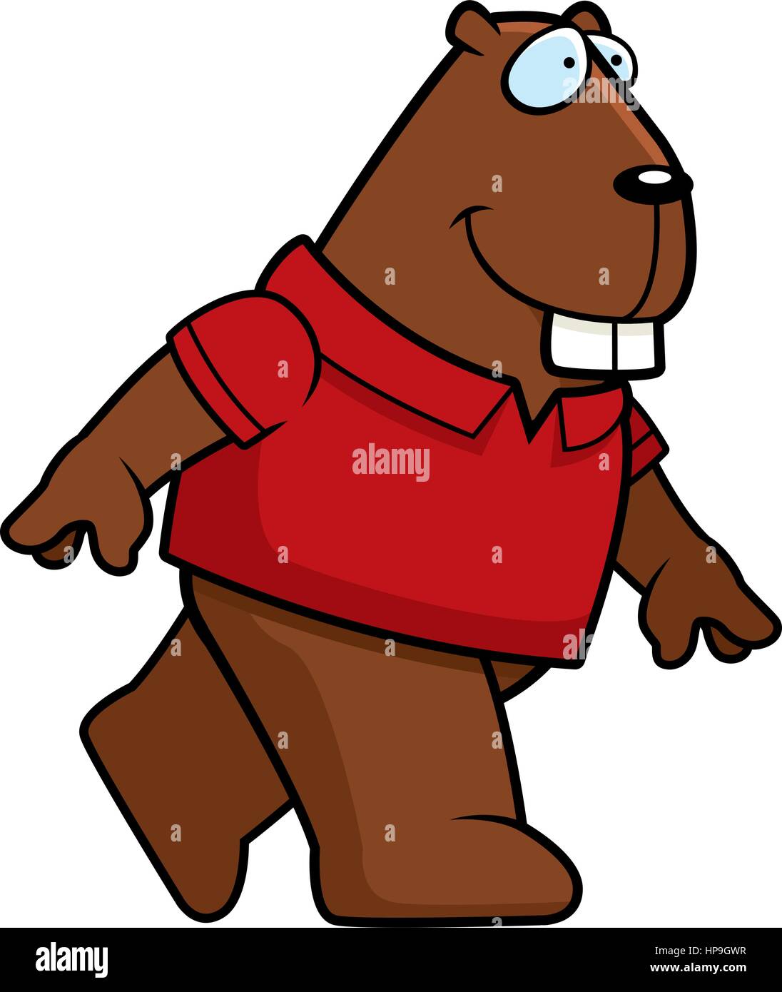 A happy cartoon beaver walking and smiling Stock Vector Image & Art - Alamy