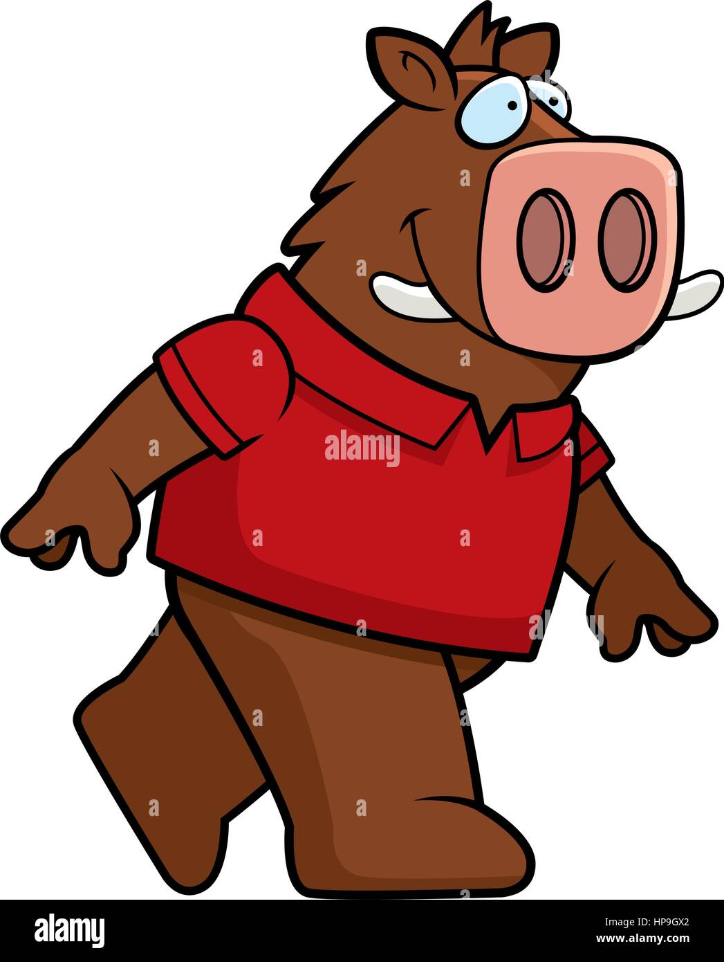A happy cartoon boar walking and smiling Stock Vector Image & Art - Alamy