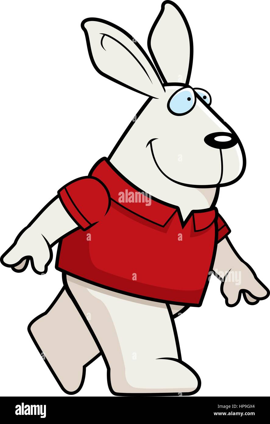 A happy cartoon rabbit walking and smiling Stock Vector Image & Art - Alamy