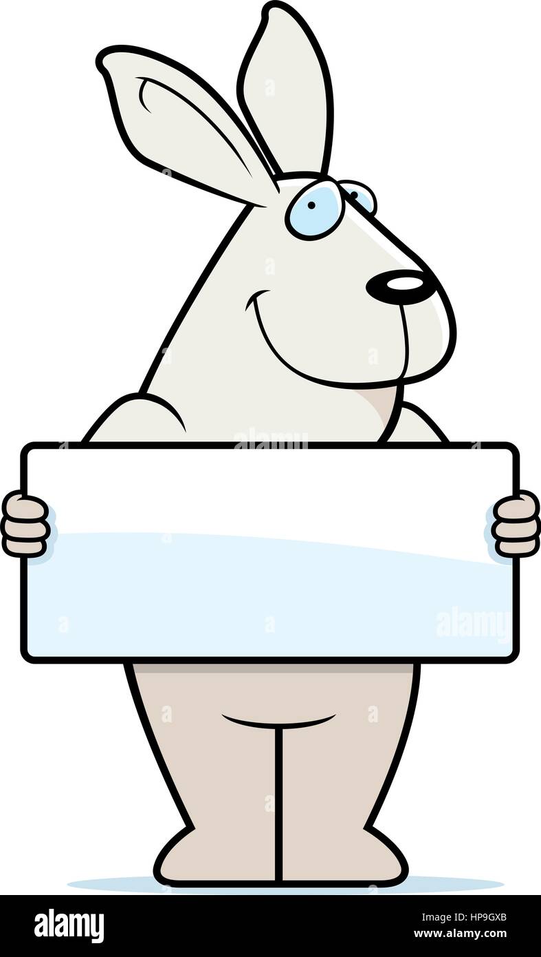 A happy cartoon rabbit with a sign Stock Vector Image & Art - Alamy