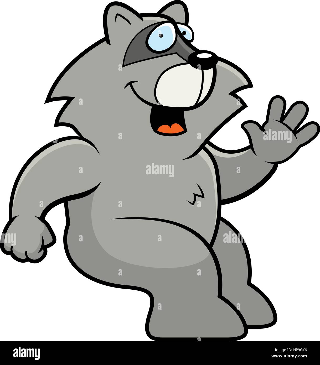 A happy cartoon raccoon sitting and smiling Stock Vector Image & Art ...