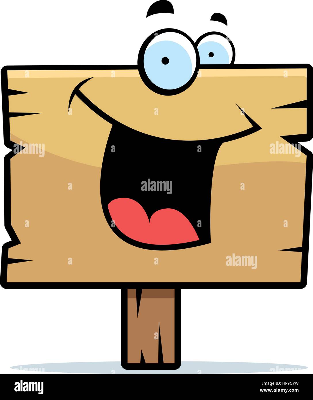 A cartoon wood sign happy and smiling Stock Vector Image & Art - Alamy
