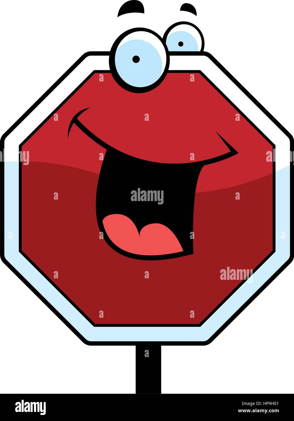 A cartoon stop sign smiling and happy Stock Vector Image & Art - Alamy