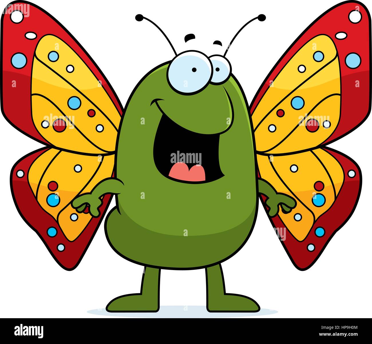 A happy cartoon butterfly standing and smiling Stock Vector Image & Art ...