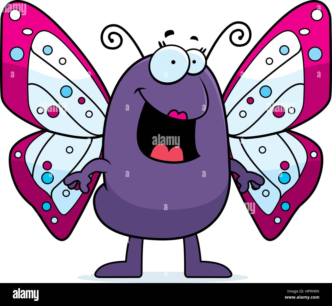 A happy cartoon butterfly standing and smiling Stock Vector Image & Art ...