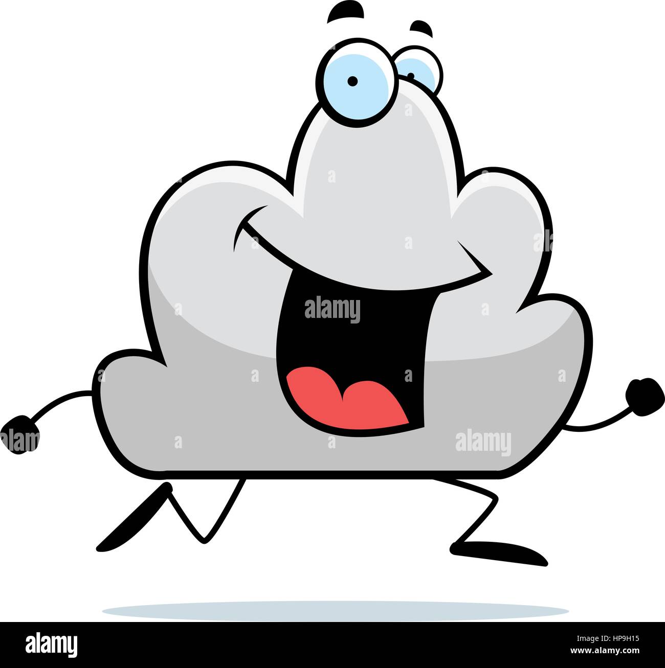 A happy cartoon storm cloud running and smiling Stock Vector Image ...