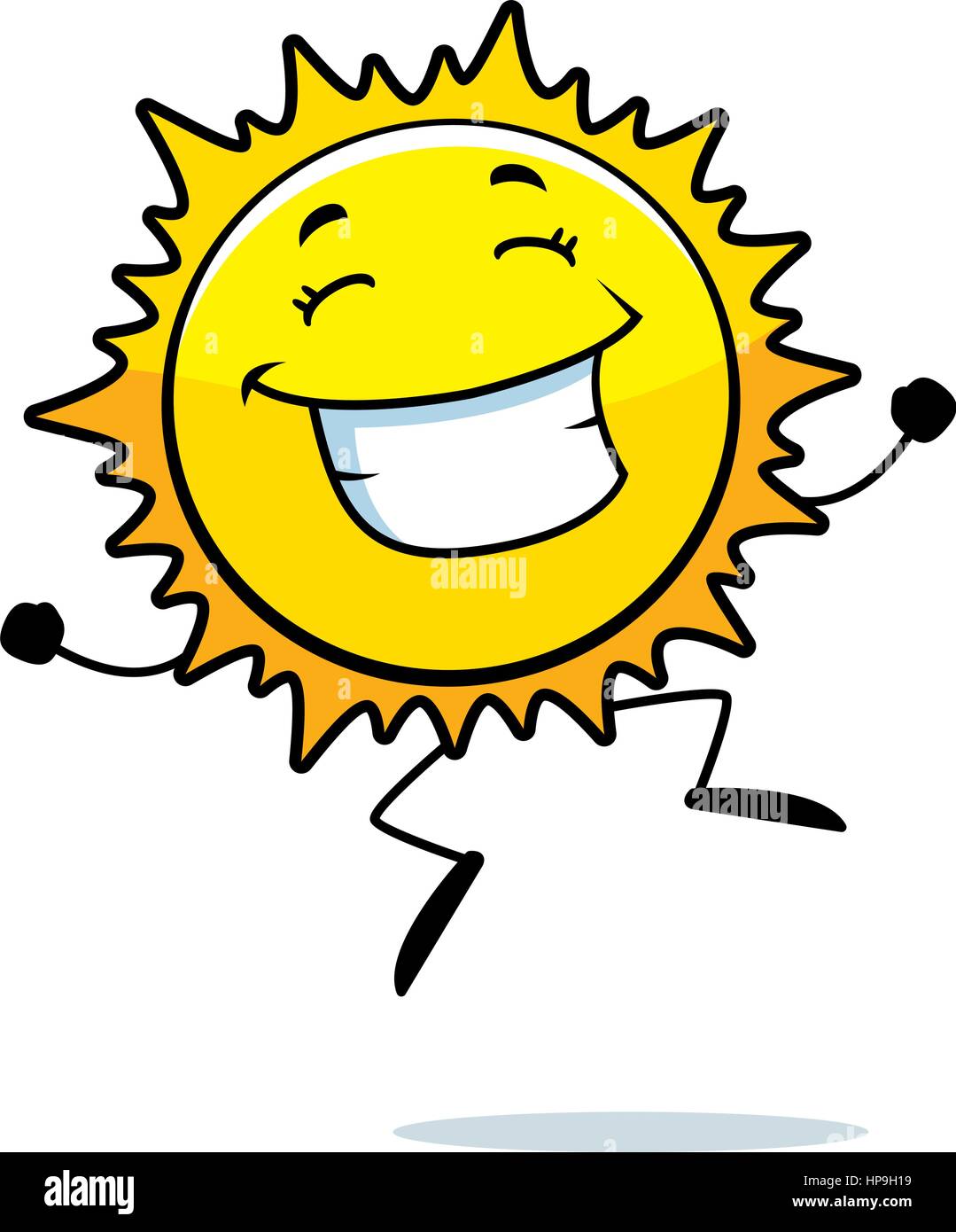 A happy cartoon sun jumping and smiling Stock Vector Image & Art - Alamy