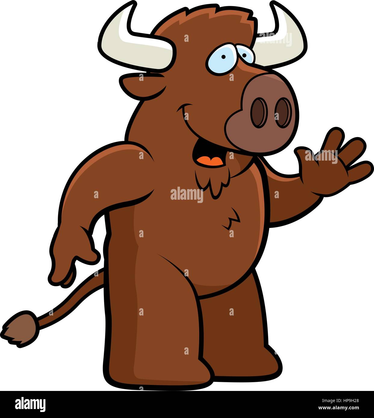 A happy cartoon buffalo waving and smiling Stock Vector Image & Art - Alamy