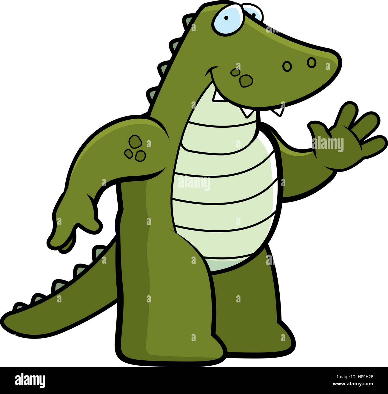 A happy cartoon alligator waving and smiling Stock Vector Image & Art ...