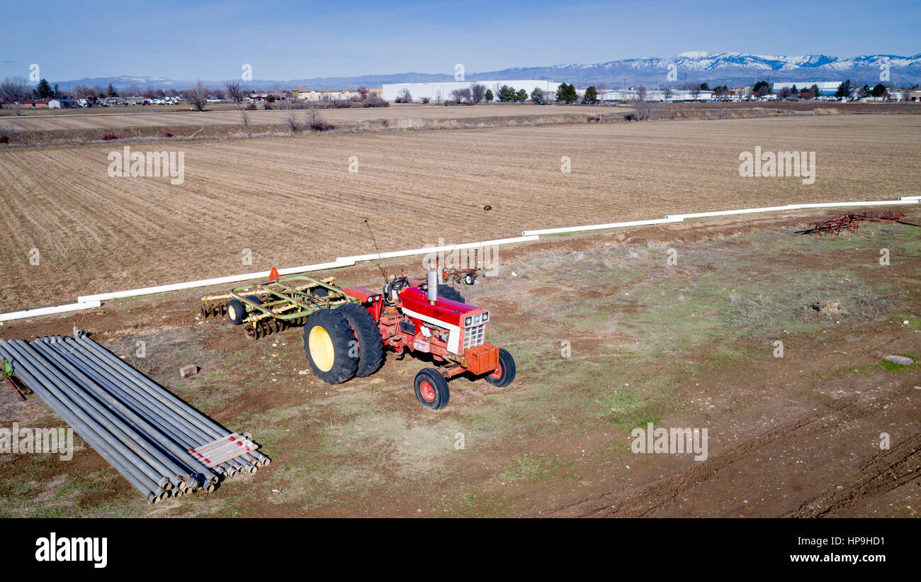 Tools needed to maintain a farm with a tractor Stock Photo - Alamy