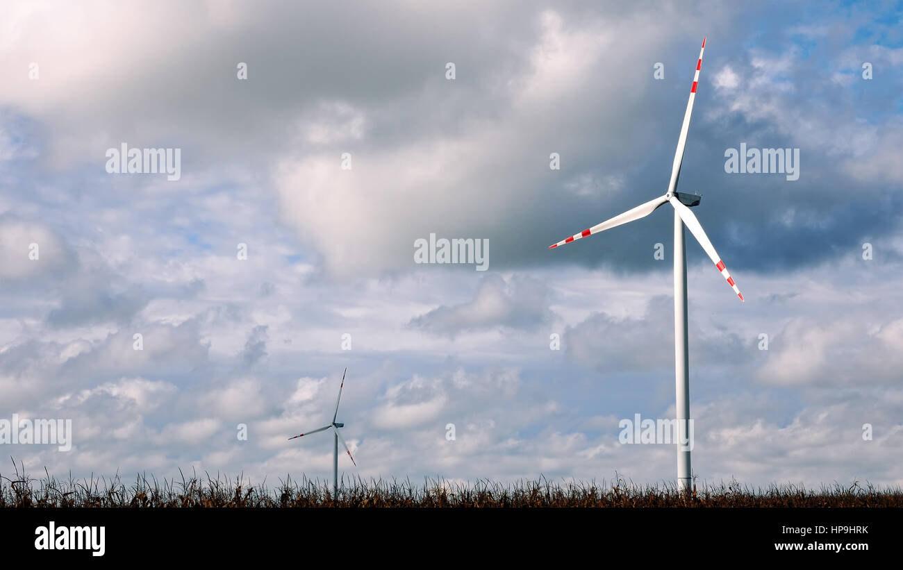 Wind turbines renewable energy generation Stock Photo - Alamy