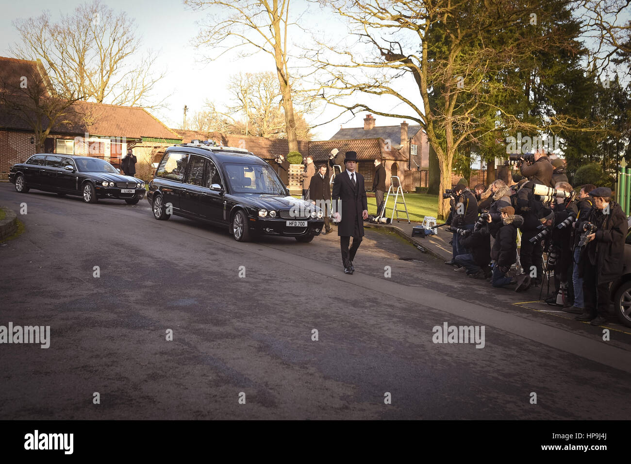 The funeral of Status Quo guitarist Rick Parfitt at Woking Crematorium ...