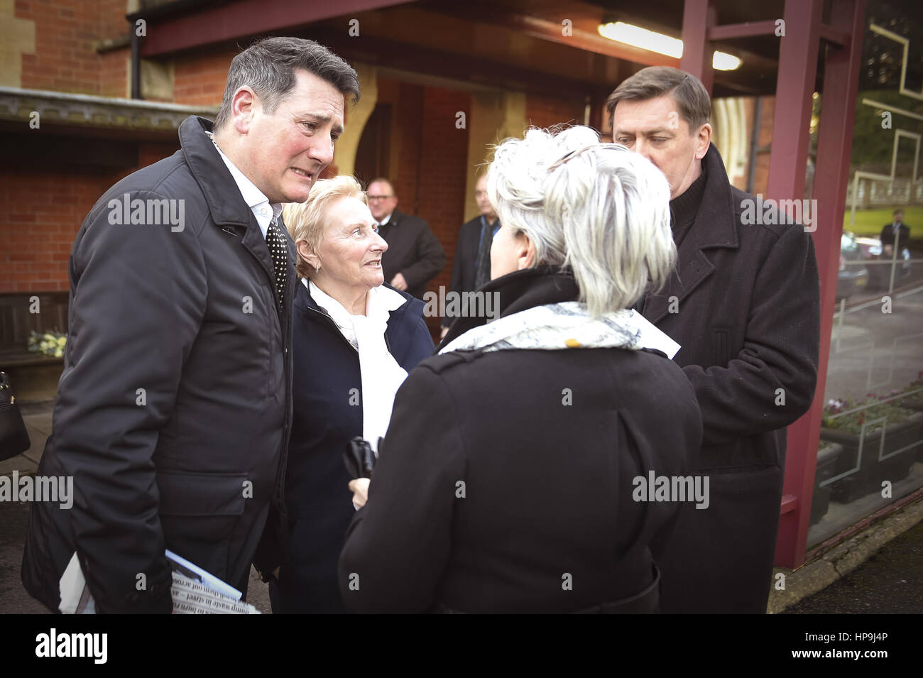 The funeral of Status Quo guitarist Rick Parfitt at Woking Crematorium ...