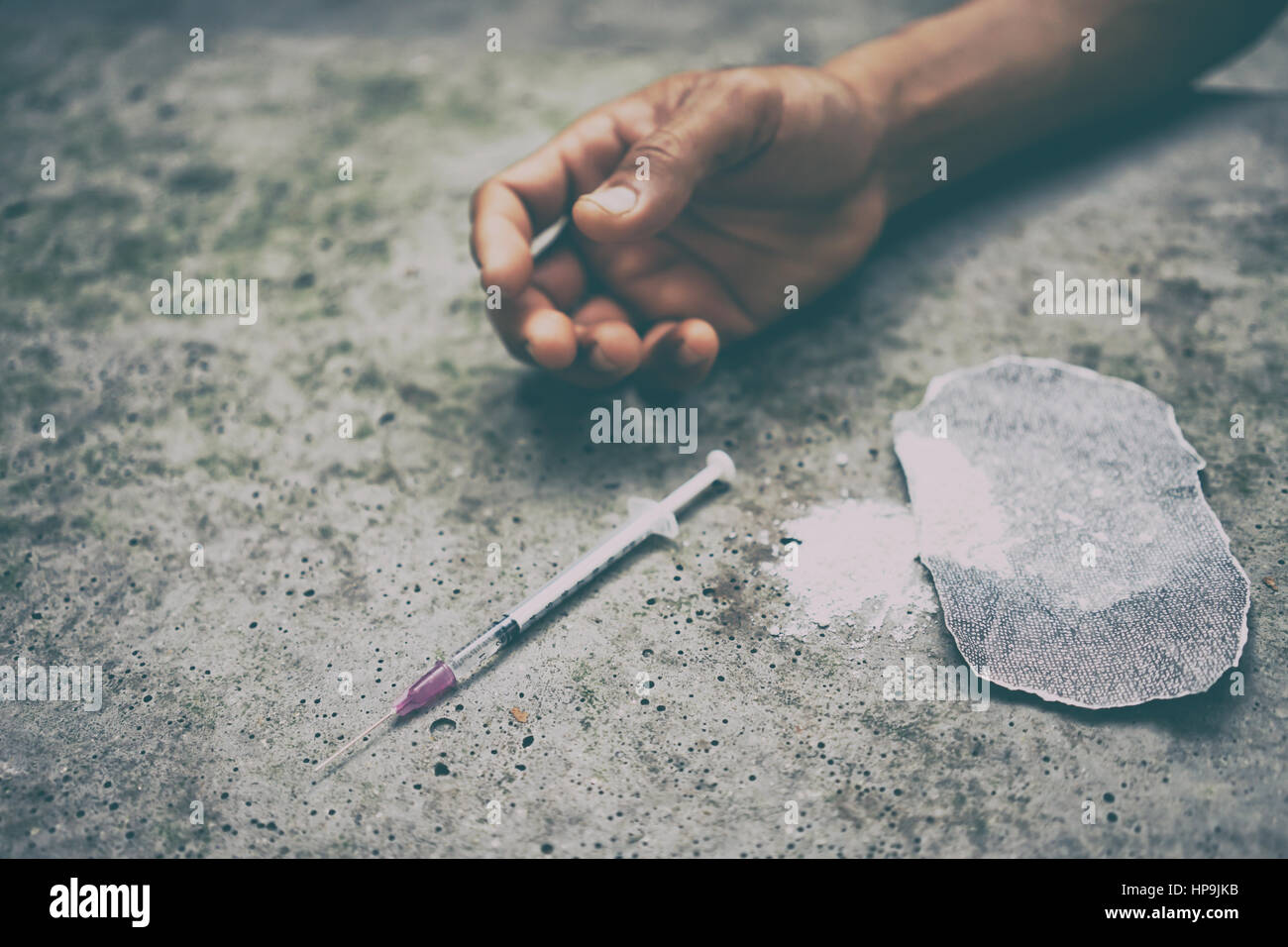 drug addict man with syringe in action Stock Photo - Alamy