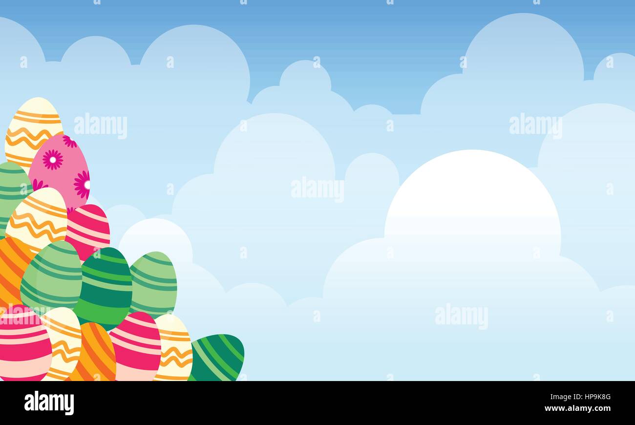 Collection of easter theme landscape vector art Stock Vector Image ...