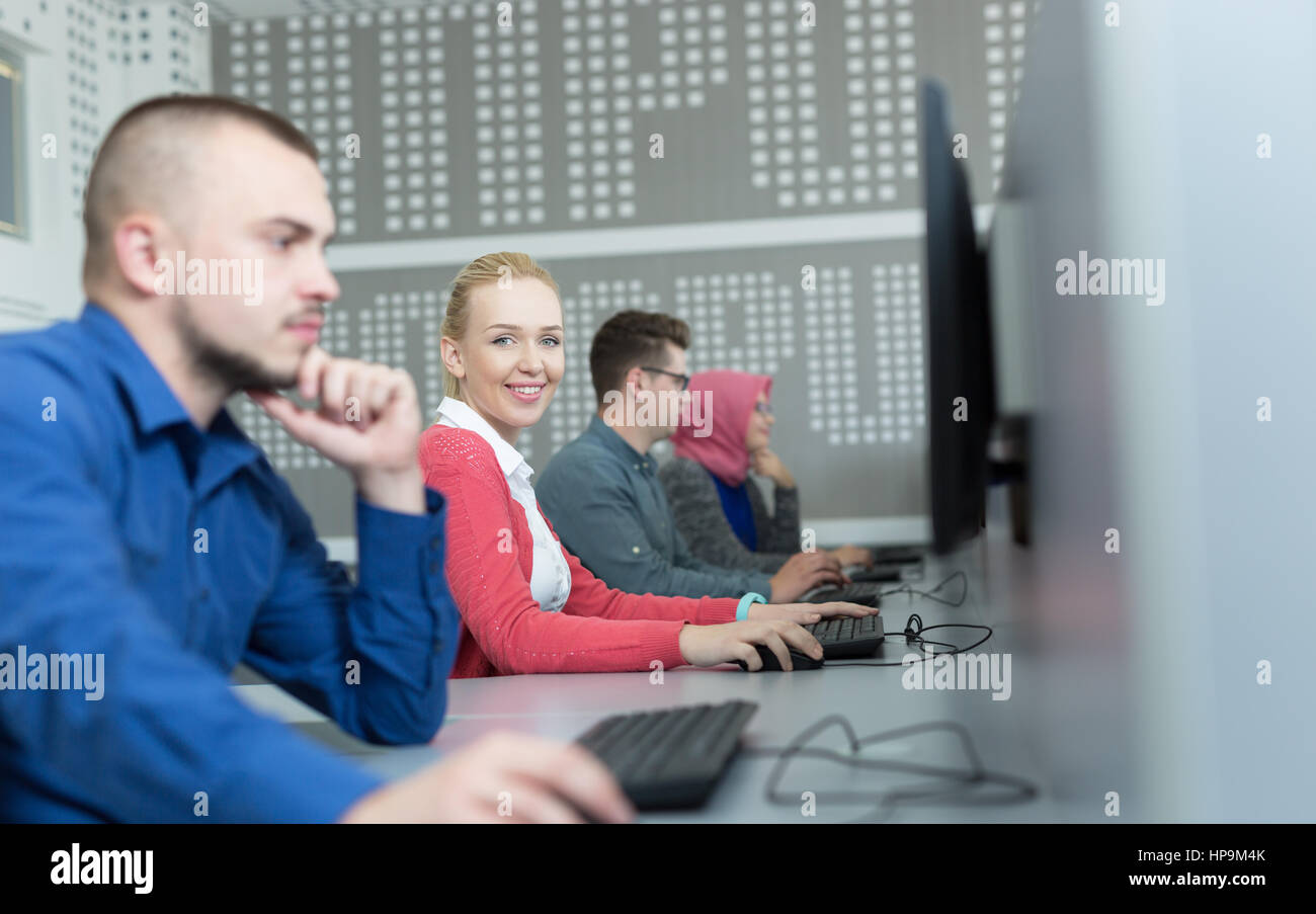 man working in the computer room at university Stock Photo - Alamy