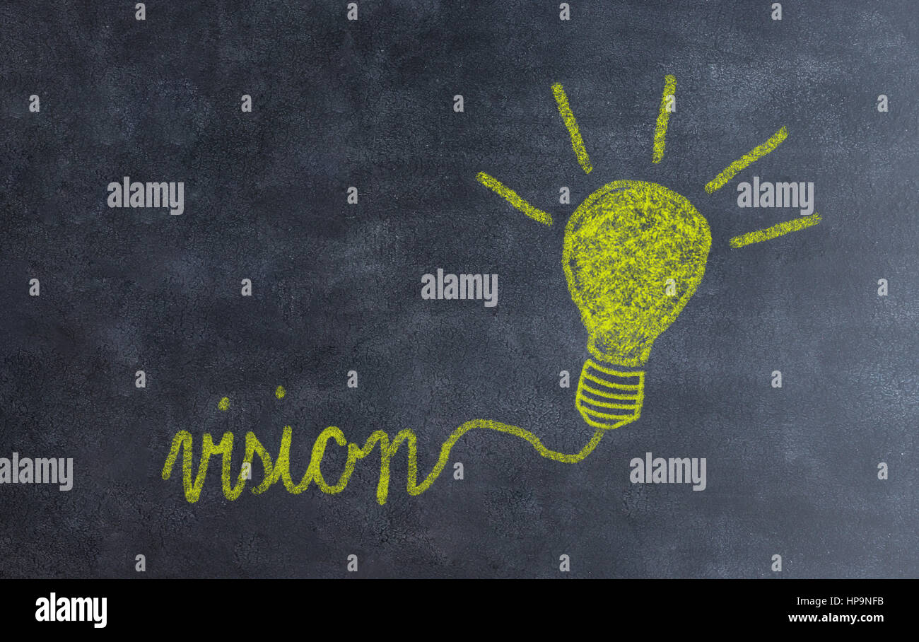 idea bulb on chalkboard background. vision concept Stock Photo - Alamy