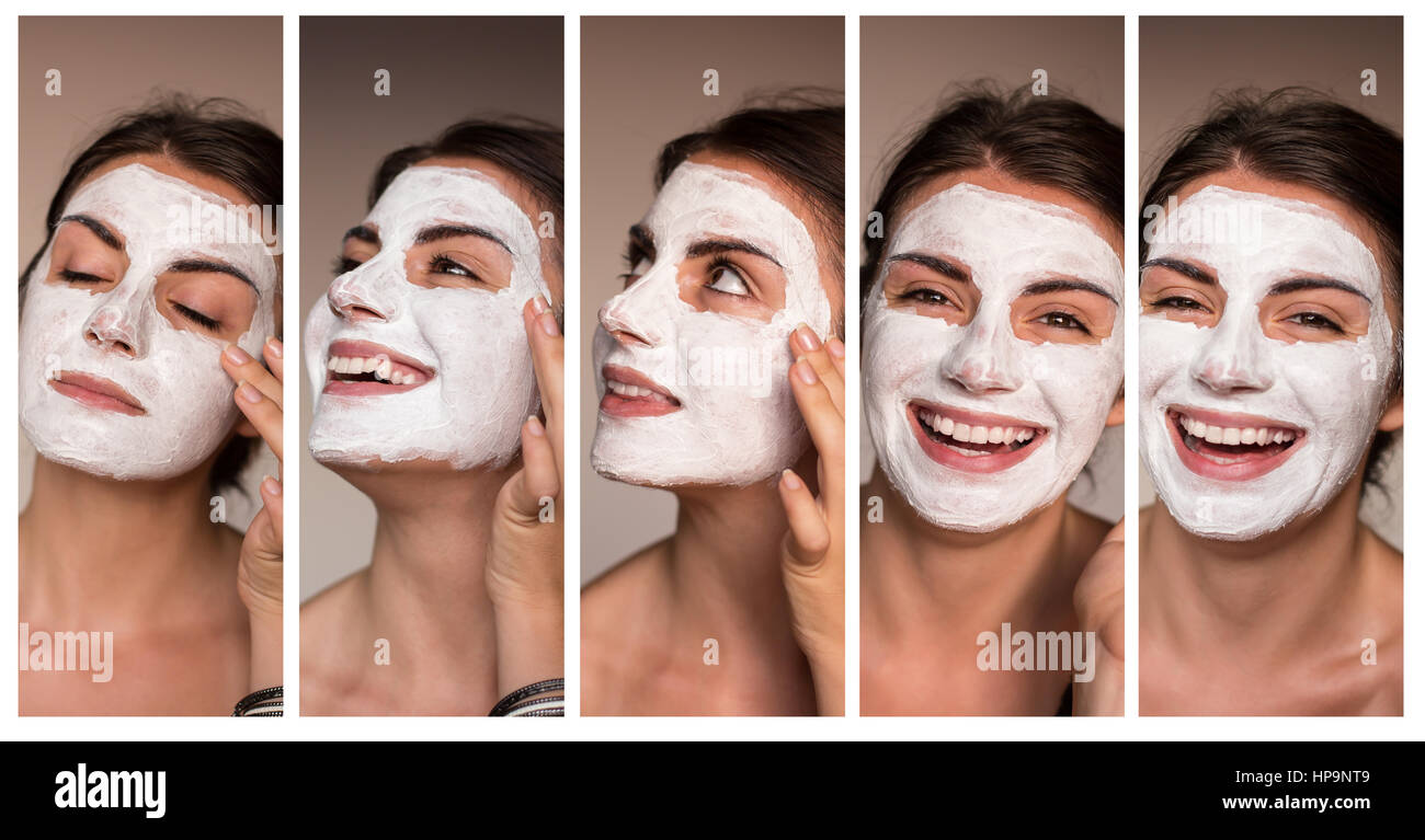 beauty, healthy lifestyle and relaxation concept - collage of many ...