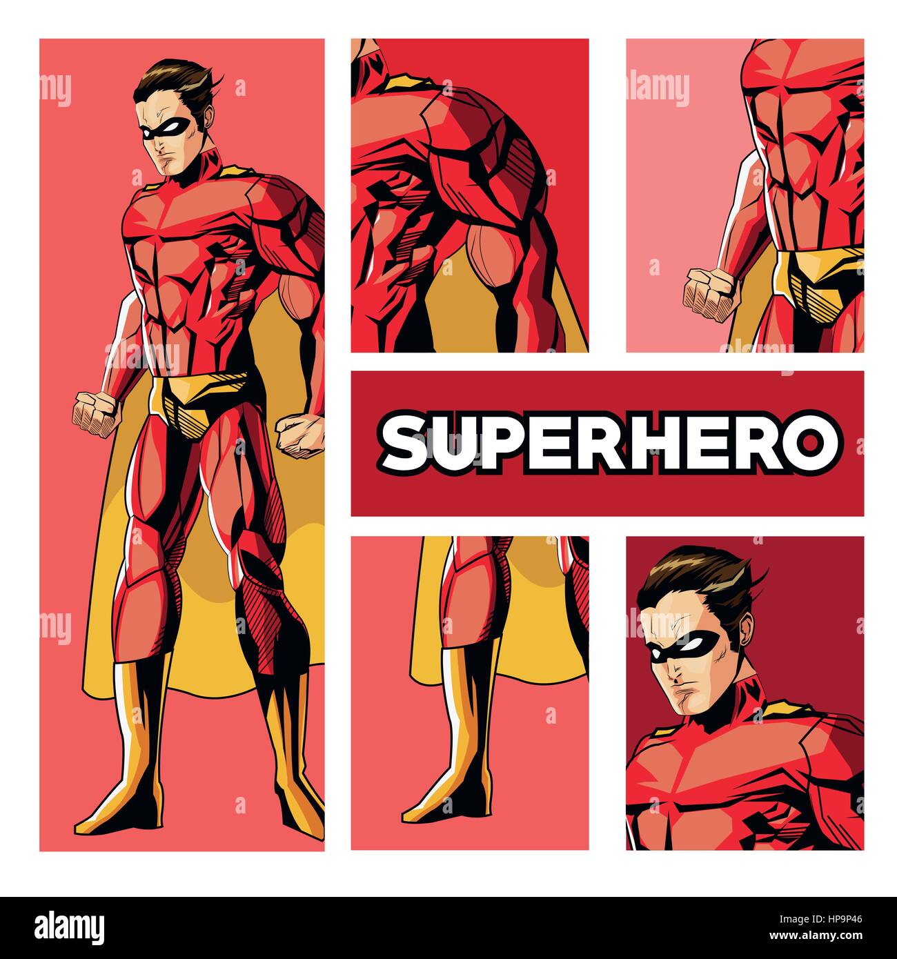 Draw of Superhero, cartoon style, vector illustration Stock Vector ...