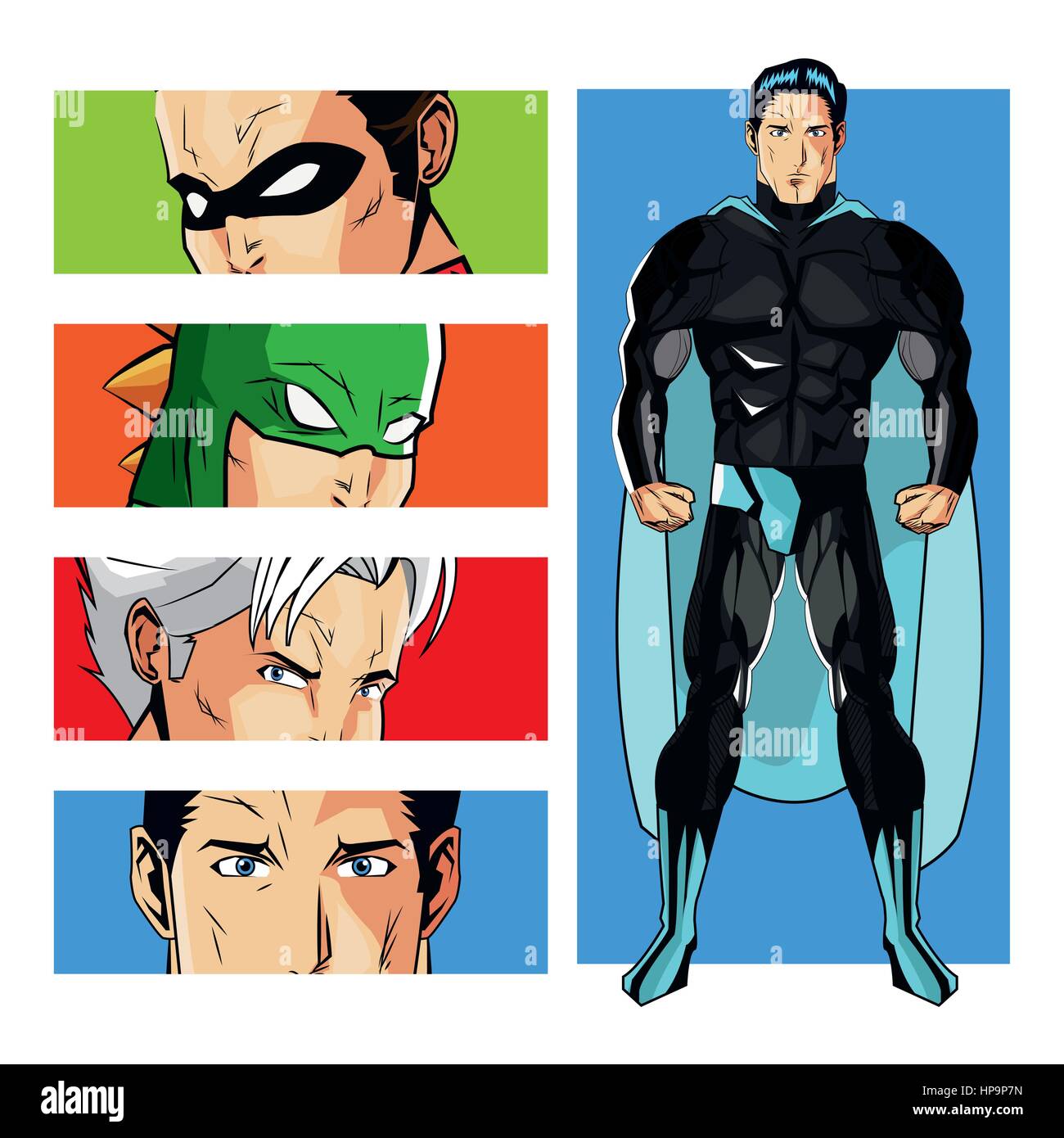 Draw of Superhero, cartoon style, vector illustration Stock Vector ...