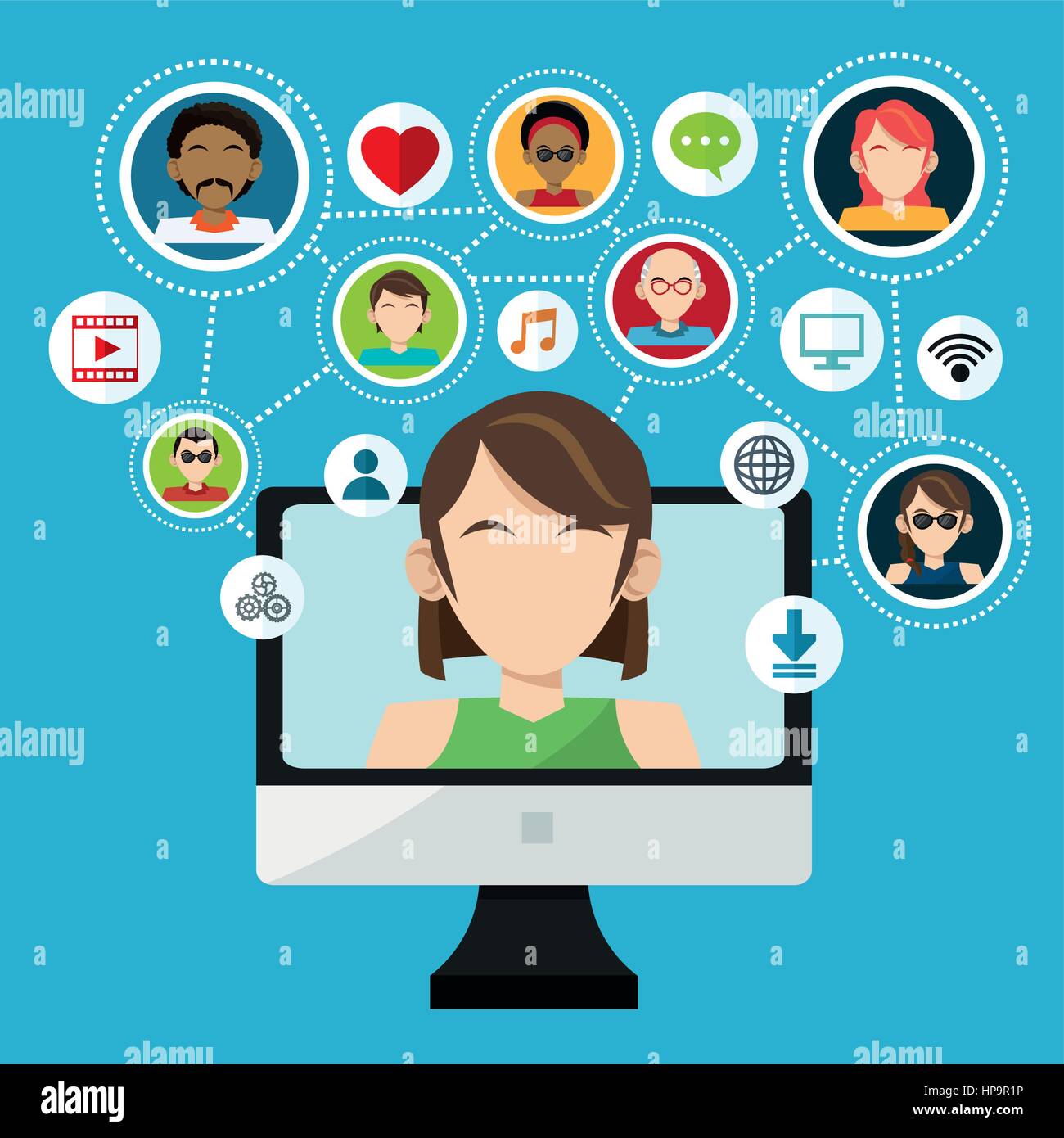 Social media concept with icon design, vector illustration 10 eps ...