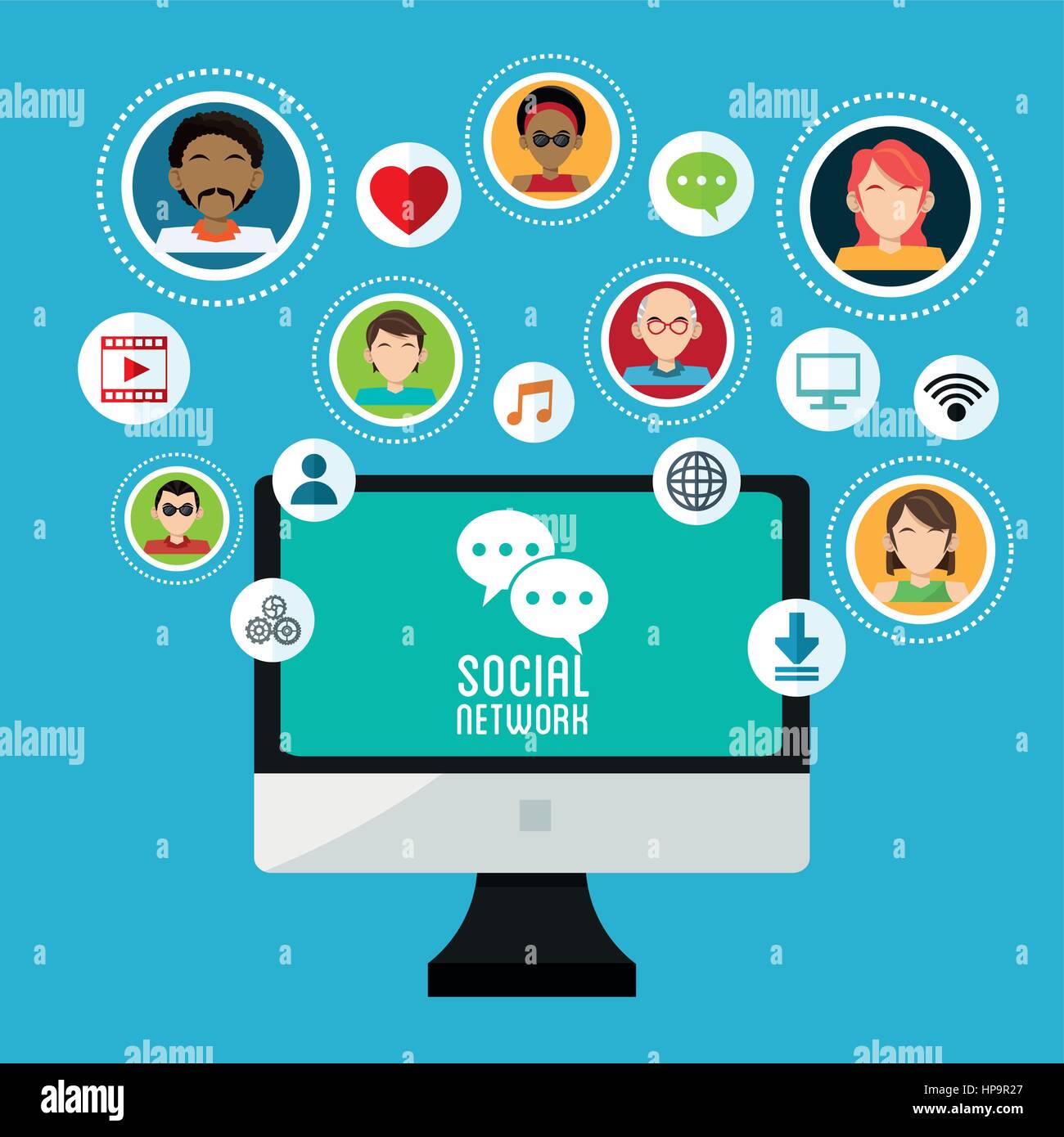 Social media concept with icon design, vector illustration 10 eps ...