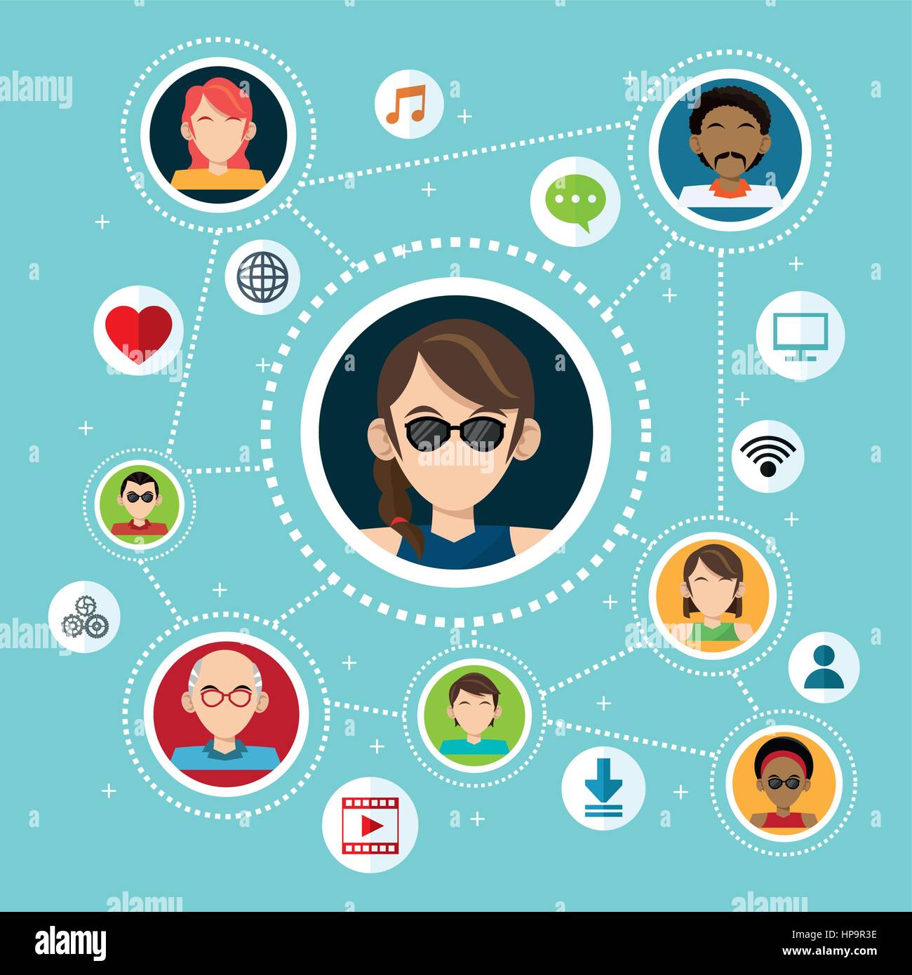 Social media concept with icon design, vector illustration 10 eps ...