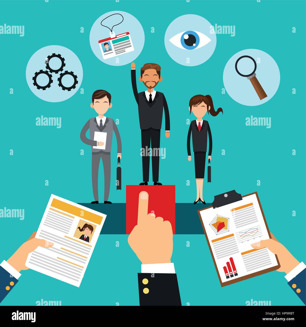 Human resources design. People icon. Colorful illustration Stock Vector ...