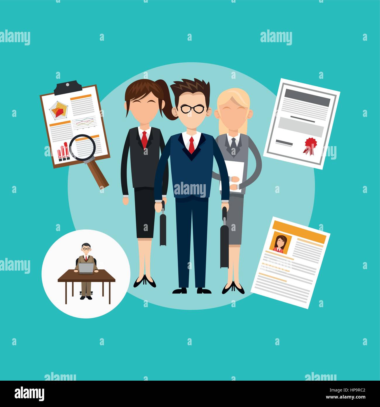 Human resources design. People icon. Colorful illustration Stock Vector ...