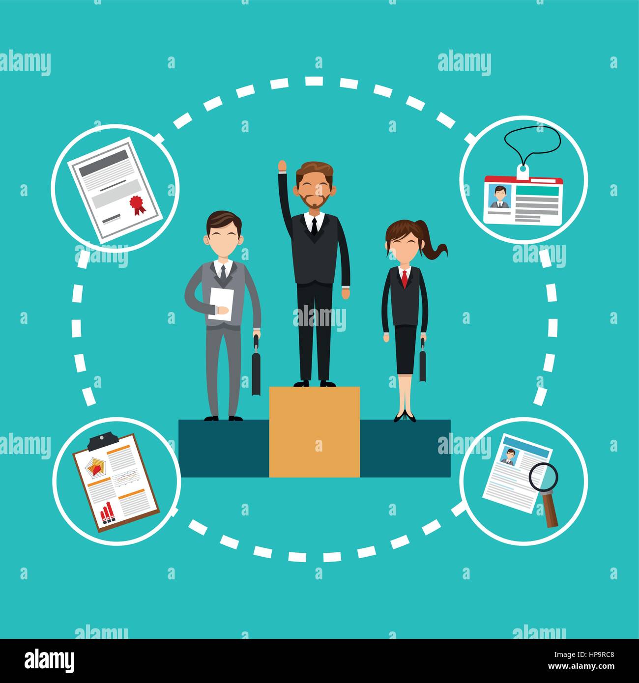 Human resources design. People icon. Colorful illustration Stock Vector ...
