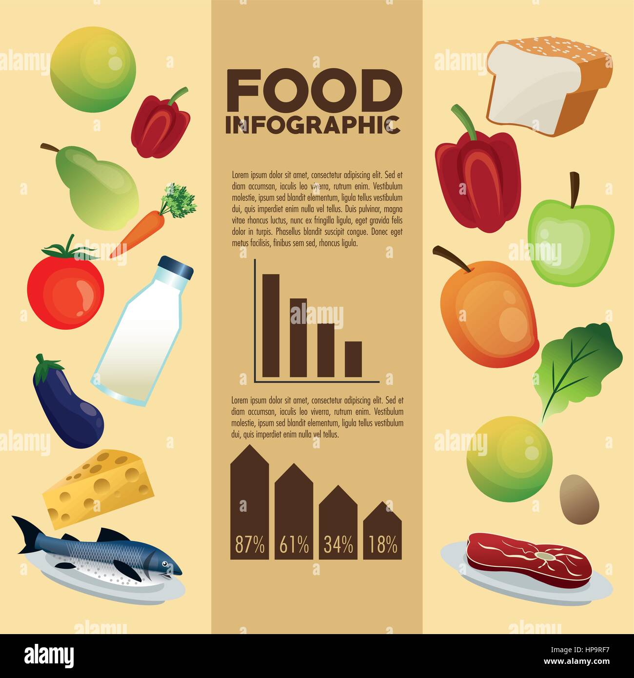 Food design. Infographic icon. Colorful illustration Stock Vector Image ...