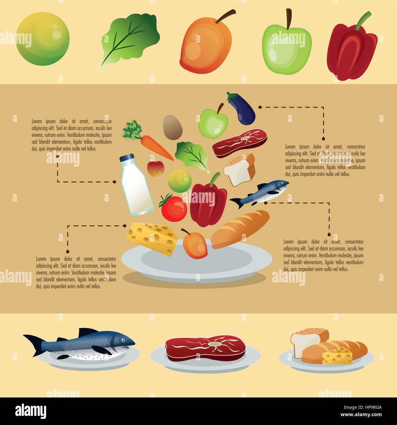Food design. Infographic icon. Colorful illustration Stock Vector Image ...