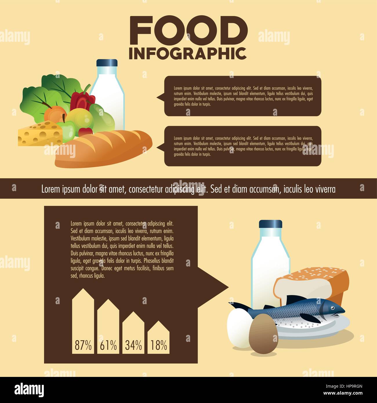 Food design. Infographic icon. Colorful illustration Stock Vector Image ...