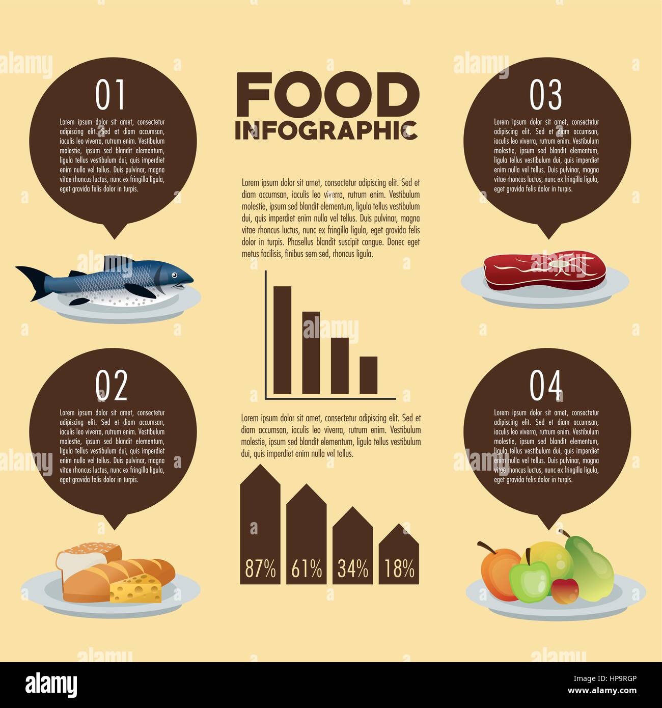 Food design. Infographic icon. Colorful illustration Stock Vector Image ...
