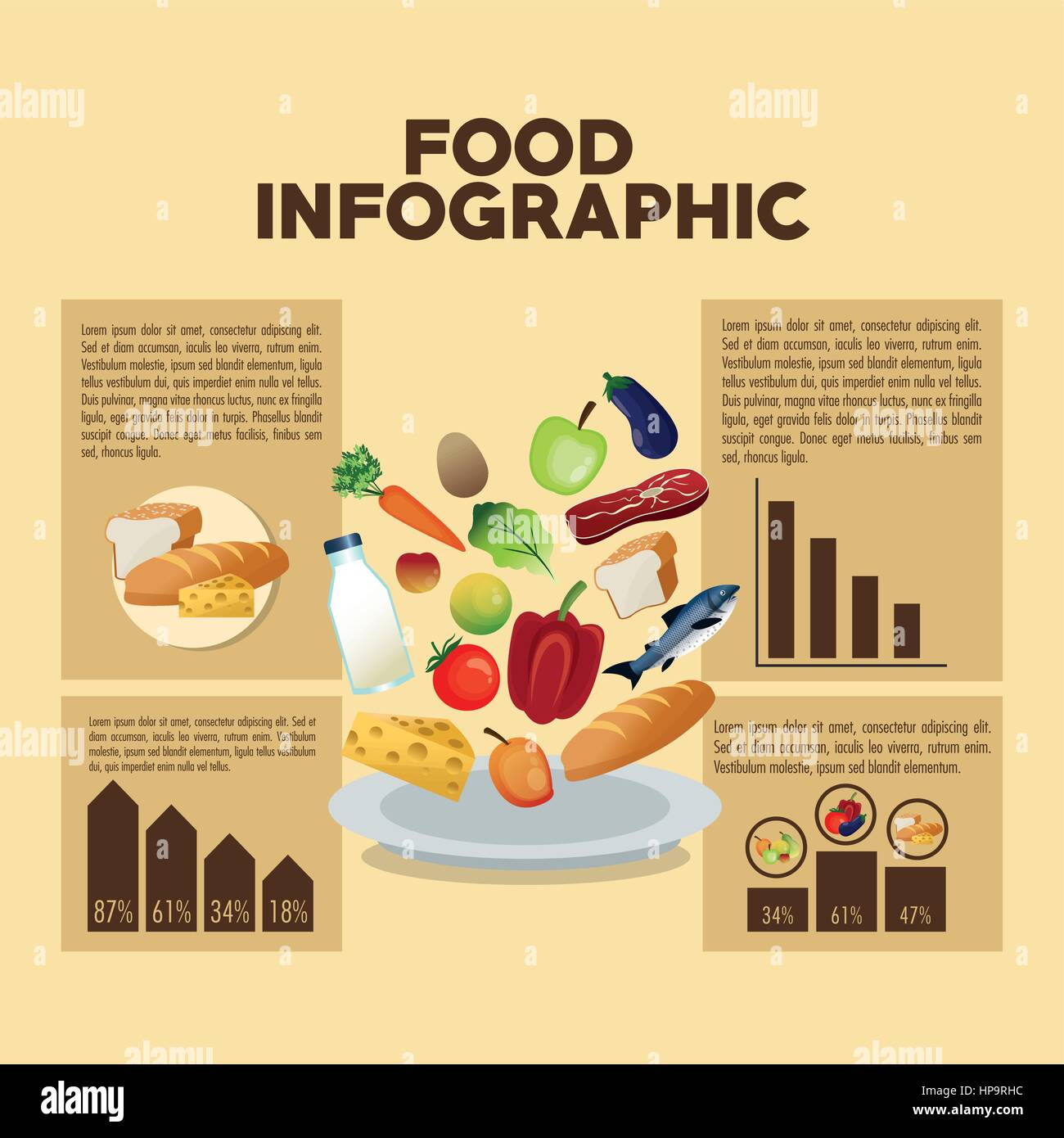 Food design. Infographic icon. Colorful illustration Stock Vector Image ...