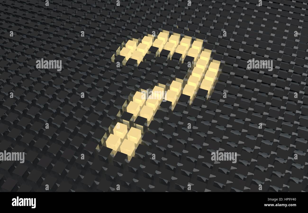 Question mark made from cubes. 3D rendering Stock Photo - Alamy