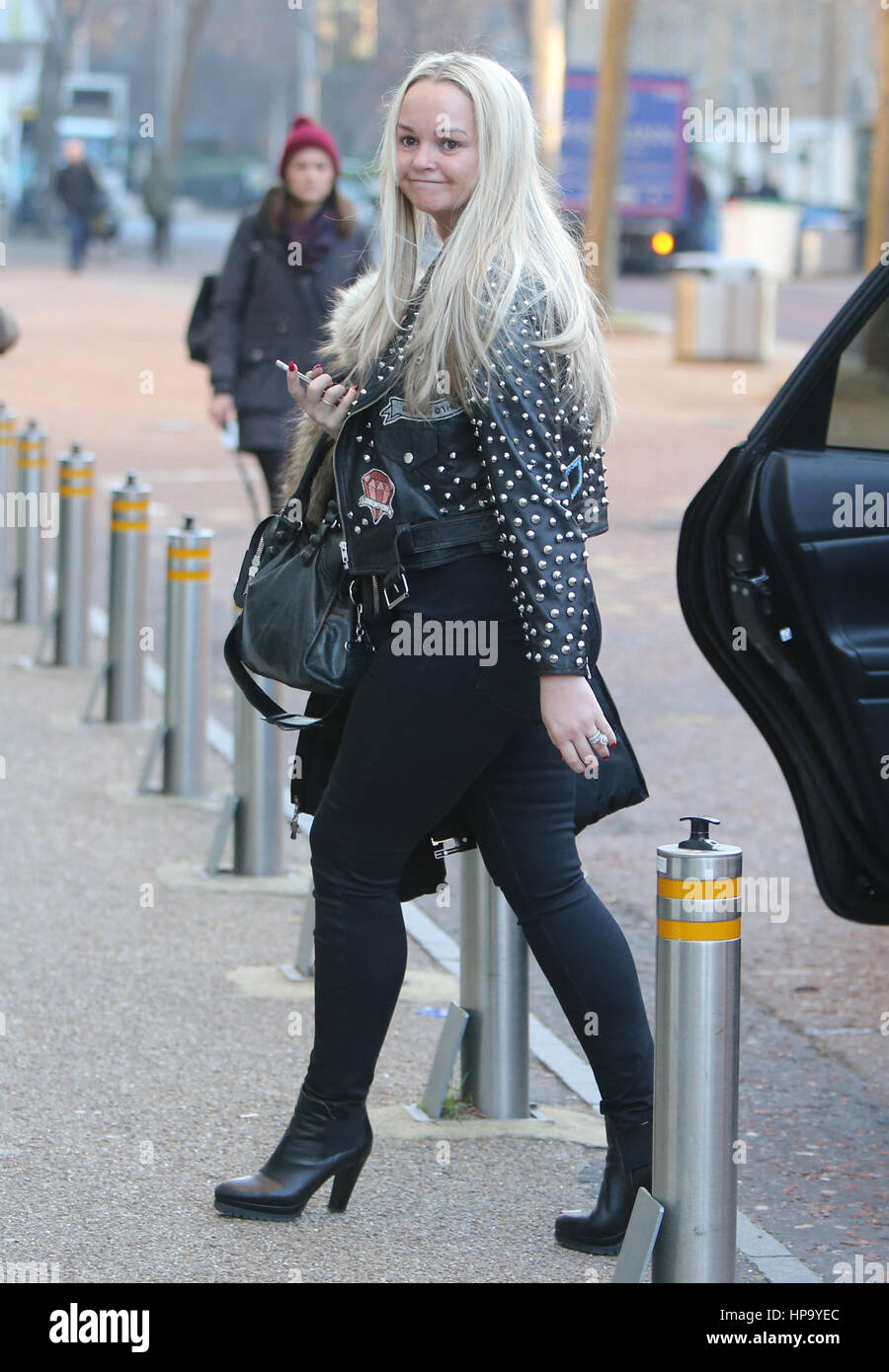 Jennifer Ellison make-up free and with husband Rob Tickle outside ITV ...