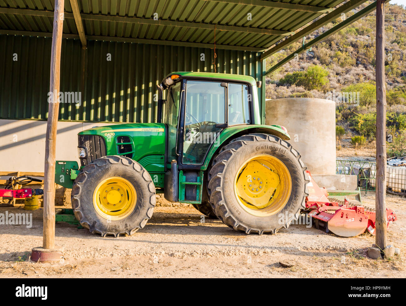 DE RUST, SOUTH AFRICA - 22 DECEMBER 2016: Modern John Deere tractor ...
