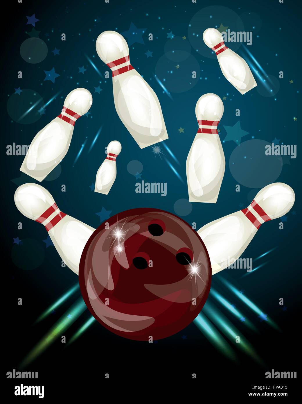 Cartoon bowling ball pin sport hi-res stock photography and images - Alamy
