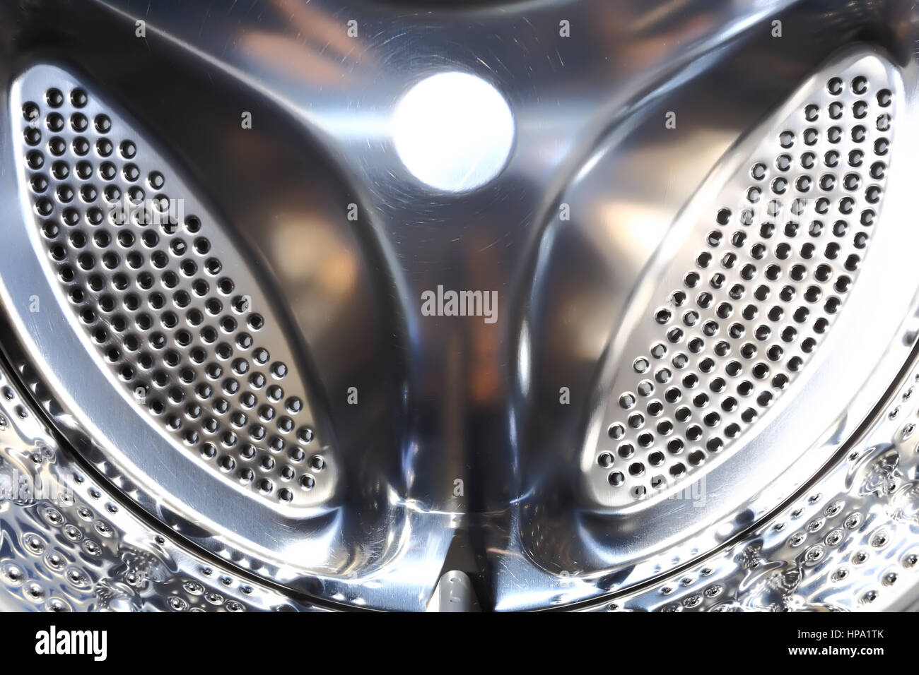 Absctract shiny steel background. Washing machine inside closeup Stock ...