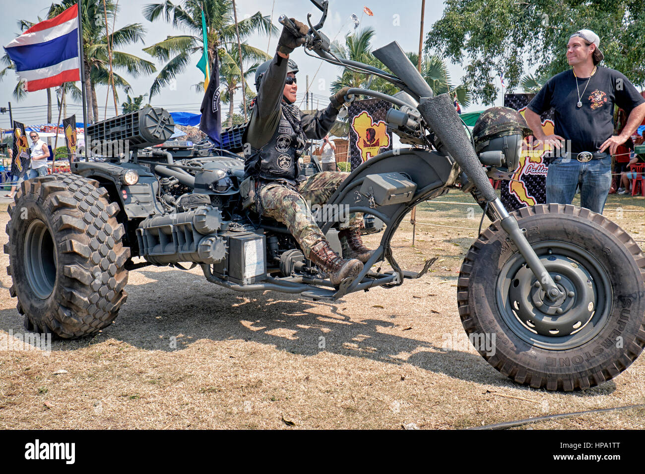 Highly customised and extensively modified motorcycle at a Thailand ...