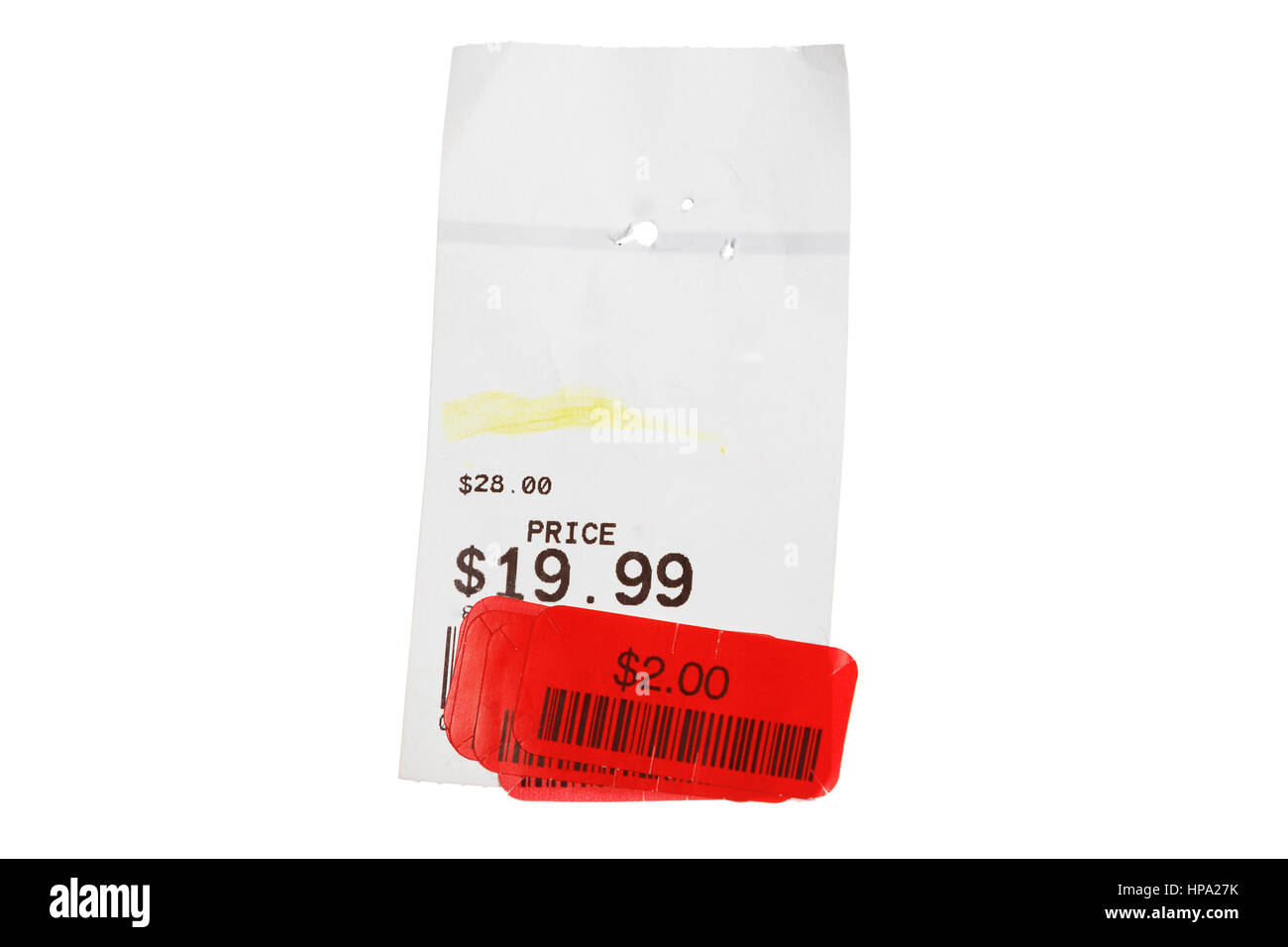 a red price tag close up shot Stock Photo - Alamy