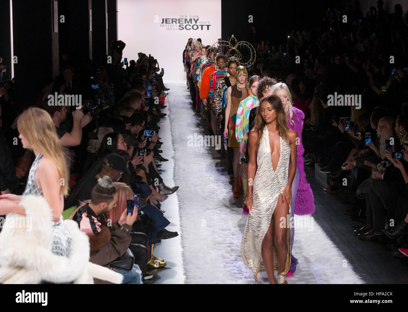 New York, NY USA - February 10, 2017: Models walk runway for Jeremy ...